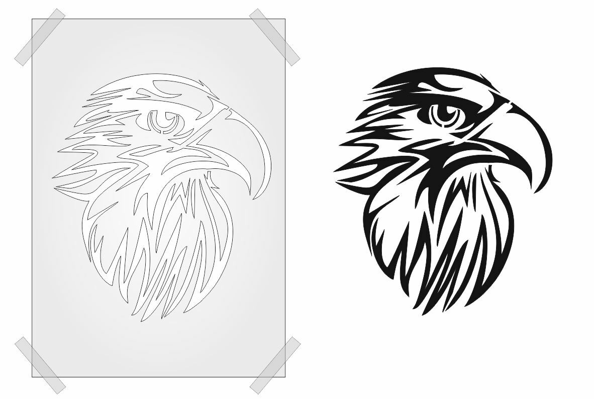 Eagle Head Stencil
