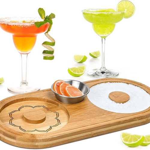 Wood Cocktails Salt Sugar Glass Rimmer Glass Rimming Tray Bartender ...