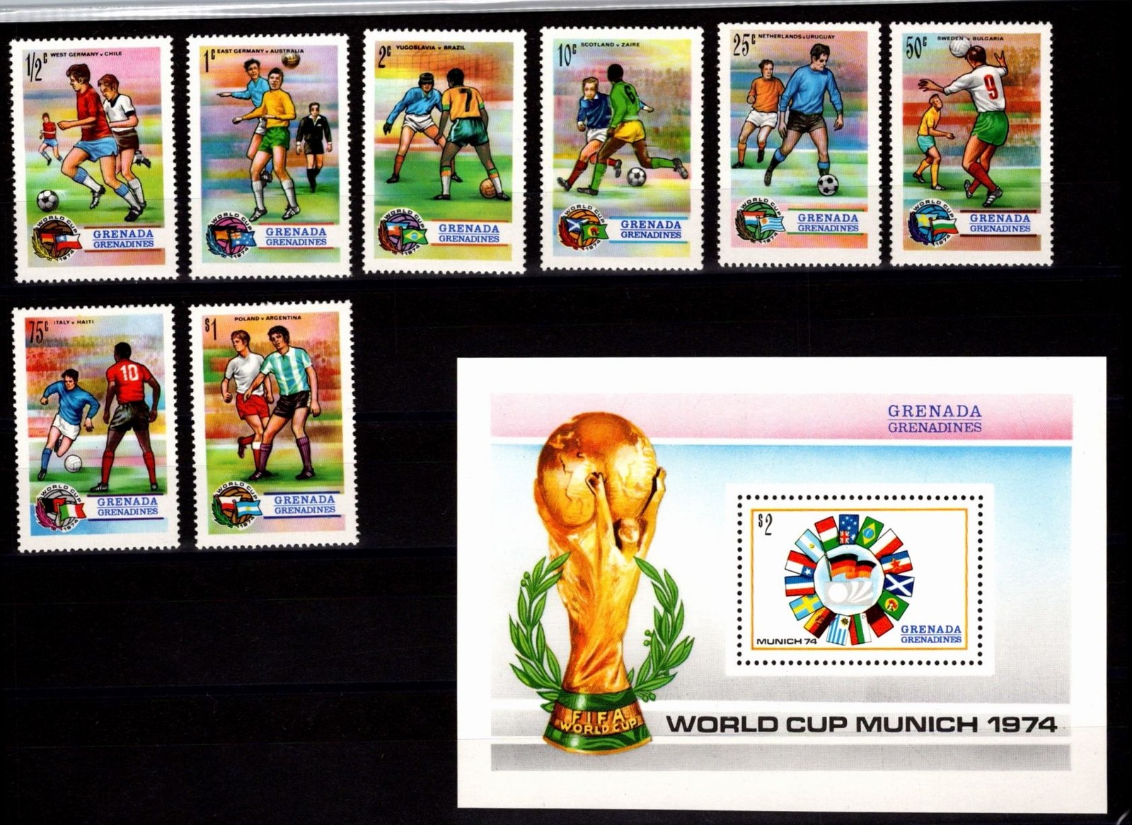 Grenada Grenadinen Block 2 + 17-24 postfrisch Fußball WM 1974 #NV288 | eBay