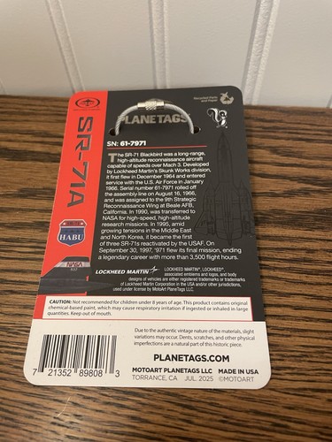 MotoArt PlaneTags Lockheed SR-71 Blackbird 61-7971 Plane Tag Relic ...