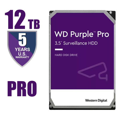 WD Purple PRO 12TB Internal Hard Drive 256Mb 7200RPM Surveillance HDD ...