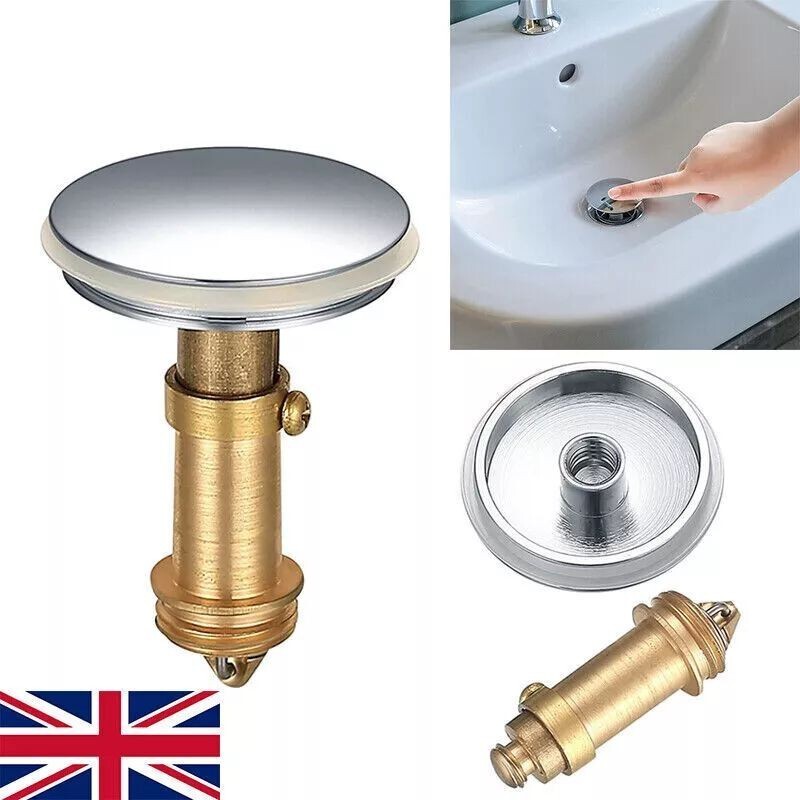 Pop up Sink Plugs, Bathroom Push Drain Stopper Plugs Click Clack Plug ...