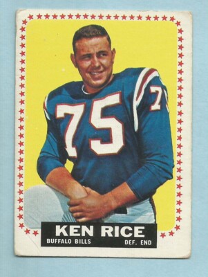 1964 Topps Football Ken Rice #34 Buffalo Bills Auburn SHORT PRINT VG | eBay