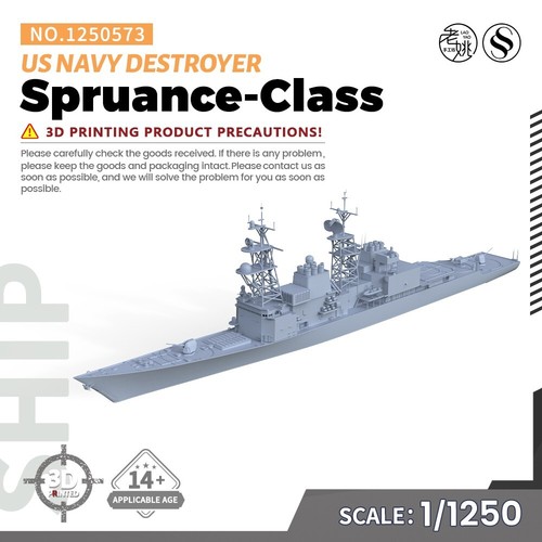 SSMODEL SS1250573 1/1250 Military Model US Navy Spruance-Class ...