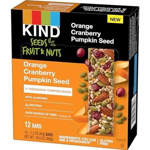KIND Seeds Fruit & Nuts Snack Bar Orange Cranberry | 5g Protein High ...