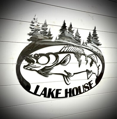Plasma Cut Metal Walleye Lake House Sign - 24-inches | eBay