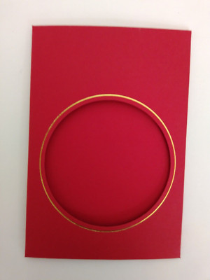 Aperture cards Red- Gold Border 6x4" C6 with Circle Aperture 10 per ...
