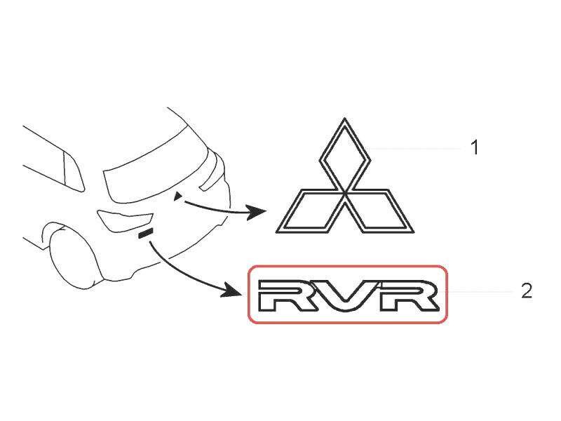 Mitsubishi Chrome RVR Emblem 11-15 Genuine OEM Letters Rear Trunk Badge ...