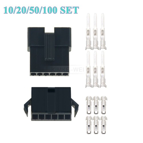 6 Pin/Way JST SM 2.5mm Male/Female Crimp Connector Kit (Plug+Socket ...