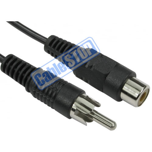1m RCA Phono AV Audio Video EXTENSION Cable Male Plug to Female Socket ...