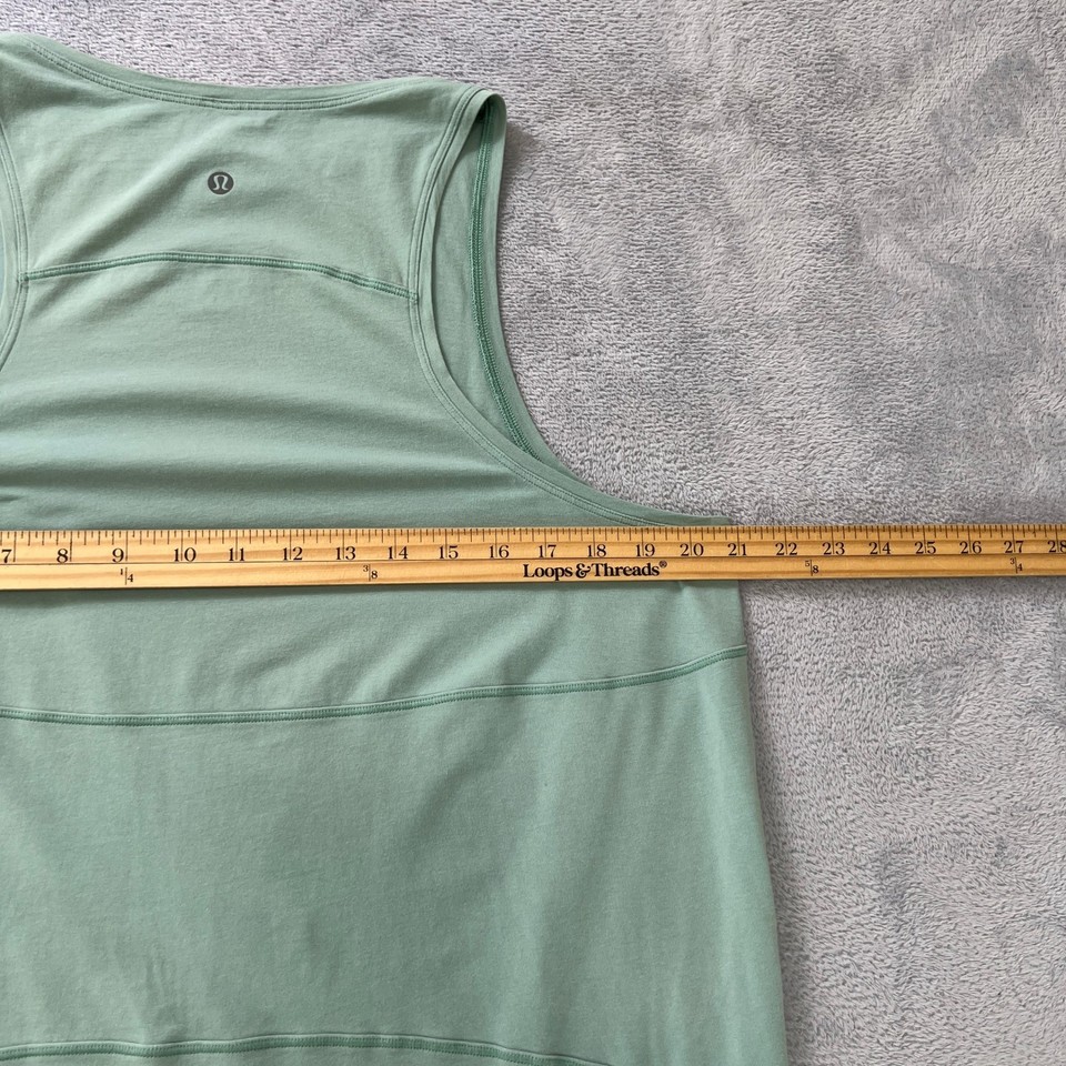 Lululemon Green High Neck Racerback Tank Top Size 10 Pima Cotton ...