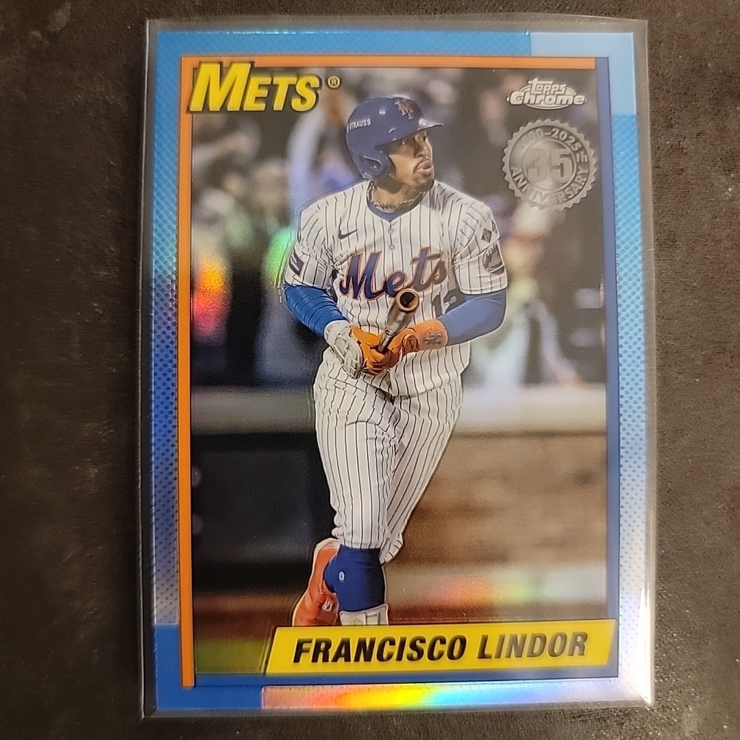 2025 Topps Chrome - 1990 Topps Baseball Francisco Lindor #90CB-10 Mets ...