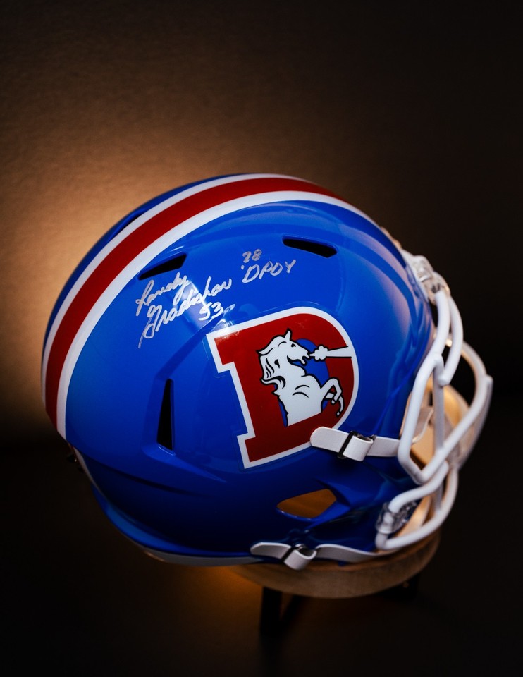 Randy Gradishar Signed Broncos Full Size Speed Rep Helmet ('78 DPOY) | eBay
