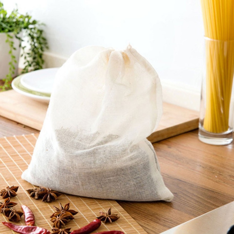 20 Pcs Cotton Spice Bag Cooking Pouch Reusable Refillable Tea Bags ...