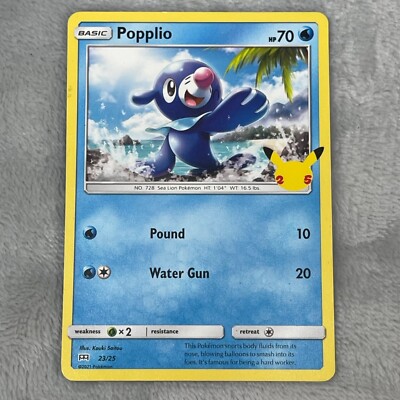 Popplio 23/25 - Non Holo - 25th Anniversary Mcdonalds Promo - Pokemon ...