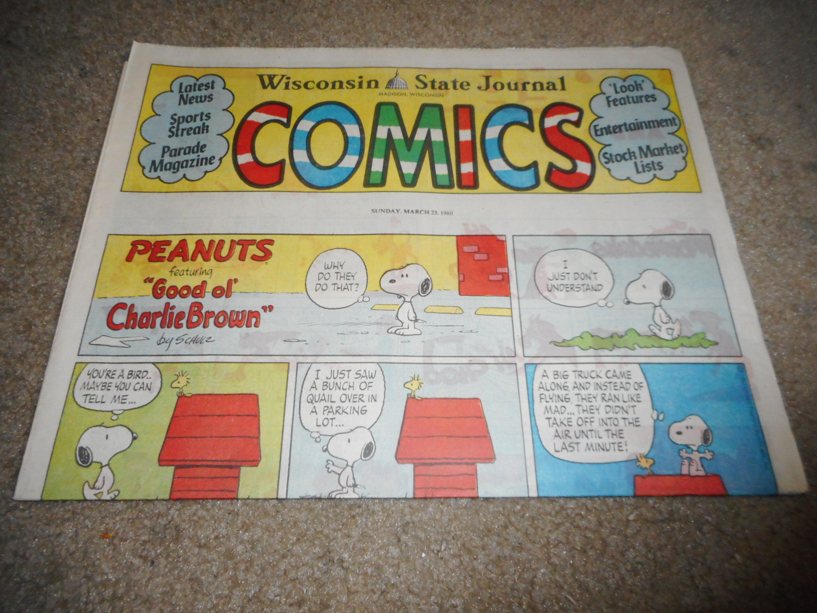 MARCH 23 1980 Wisconsin Newspaper Sunday Comic Section | eBay