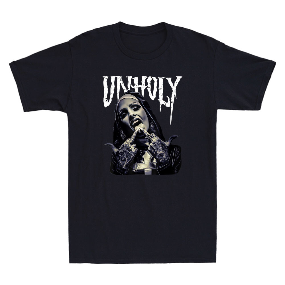 Satanic Nun Tattoos Unholy Gothic Evil Anti-Christ Vintage Men's Black ...
