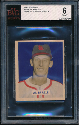 1949 Bowman #126 Al Brazle (Script name) BVG 6 (MBB01) | eBay