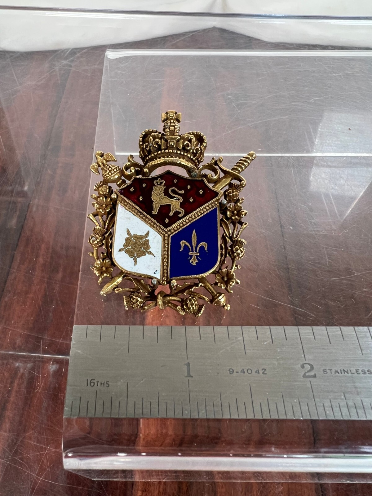 Vintage CORO Coat of Arms Enamel Crest Shield Brooch … - Gem