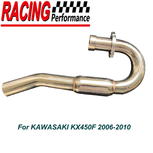 For 2006-2010 Kawasaki KX450F S/S Exhaust Pipe Header Stainless Steel ...