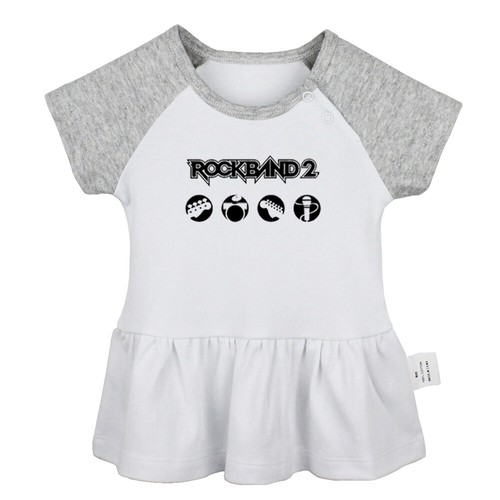 Punk Style Rock Band Newborn Baby Girls Dress Toddler Infant 100% ...