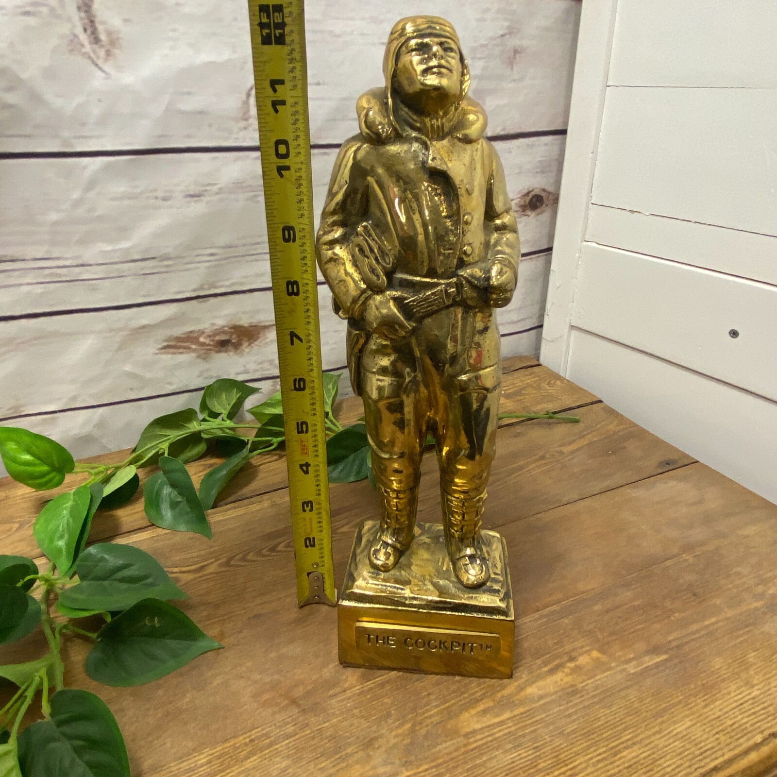 The Cockpit Brass Aviator Pilot w Gun Holster Statue Aviation Sculpture ...