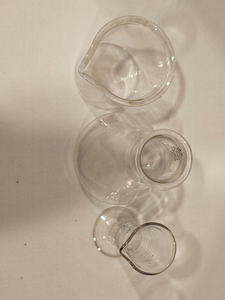 Vintage Pyrex K EXAX Chemistry Beaker Flask glassware lot 3 pieces | eBay