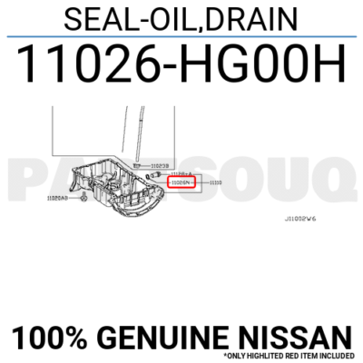 11026HG00H Genuine Nissan SEAL-OIL,DRAIN 11026-HG00H | eBay