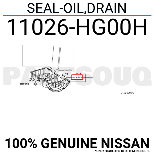 11026HG00H Genuine Nissan SEAL-OIL,DRAIN 11026-HG00H | eBay