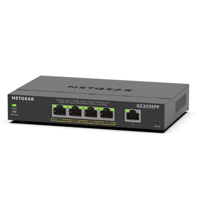 Netgear GS305EPP 5-Port Gigabit Ethernet High Power PoE+ Plus Switch ...