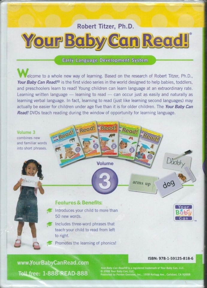 Your Baby Can Read: Volume 3 (Robert Titzer Ph.D) | eBay