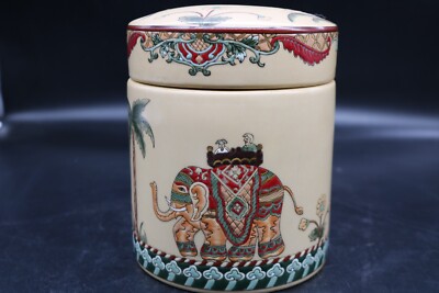 Signature Home Collection-Thailand Vase/Jug-Lidded-Hand Painted Enamel ...
