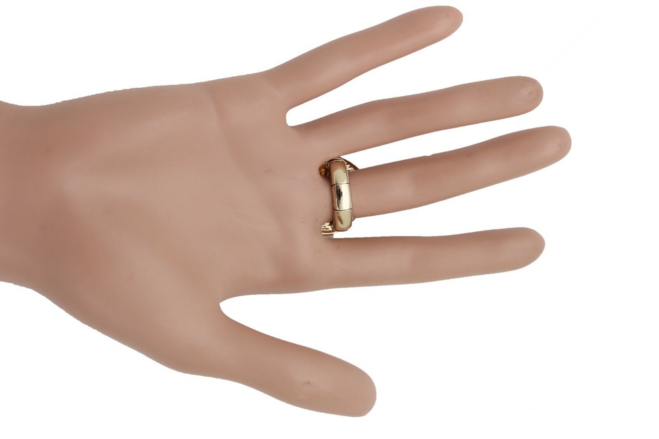 Women Gold Ring Metal Elastic Band Fashion Jewelry Love Queens Heart ...