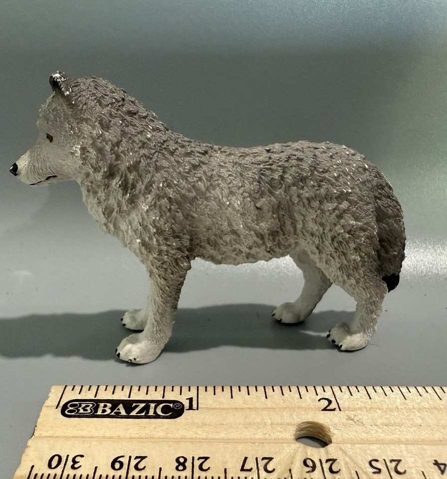 Schleich 14277 Wolf Figure 2004 Gray Timber Wolf Animal Toy Germany ...