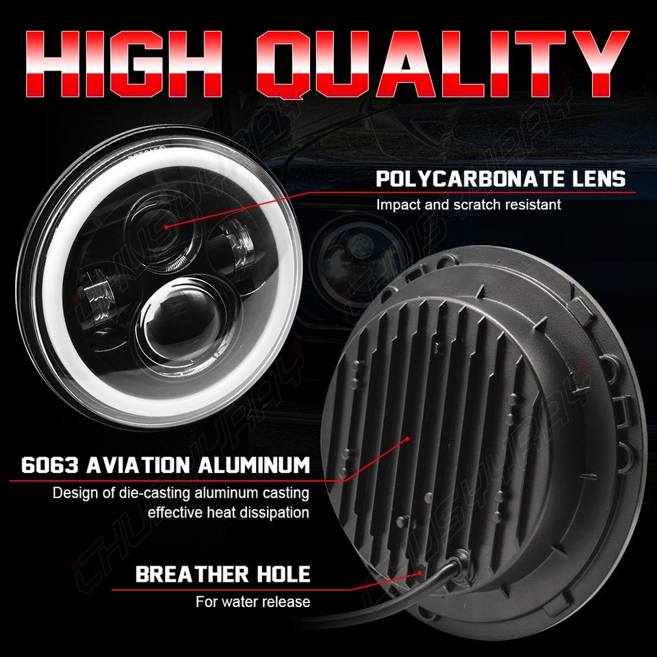 4PCS 7" LED Headlight & 4'' Fog Light Combo Kit For 2009-2010 Hummer ...