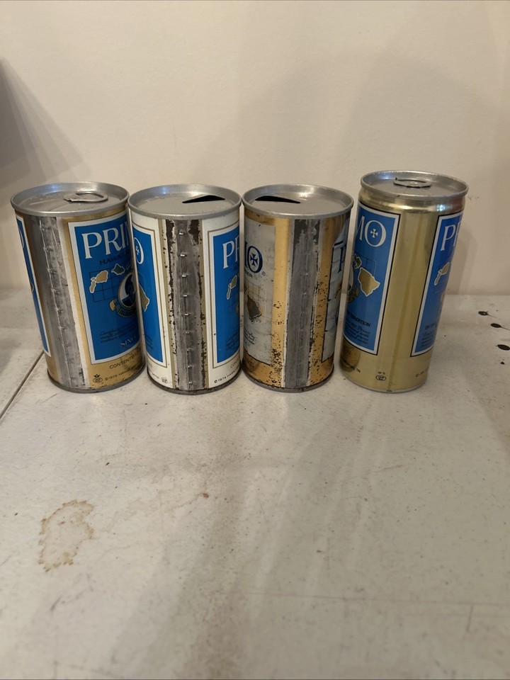 Lot Of 4 1970s-1980s PRIMO BEER EMPTY OPENED 12 OZ PULL TAB BEER CANS ...
