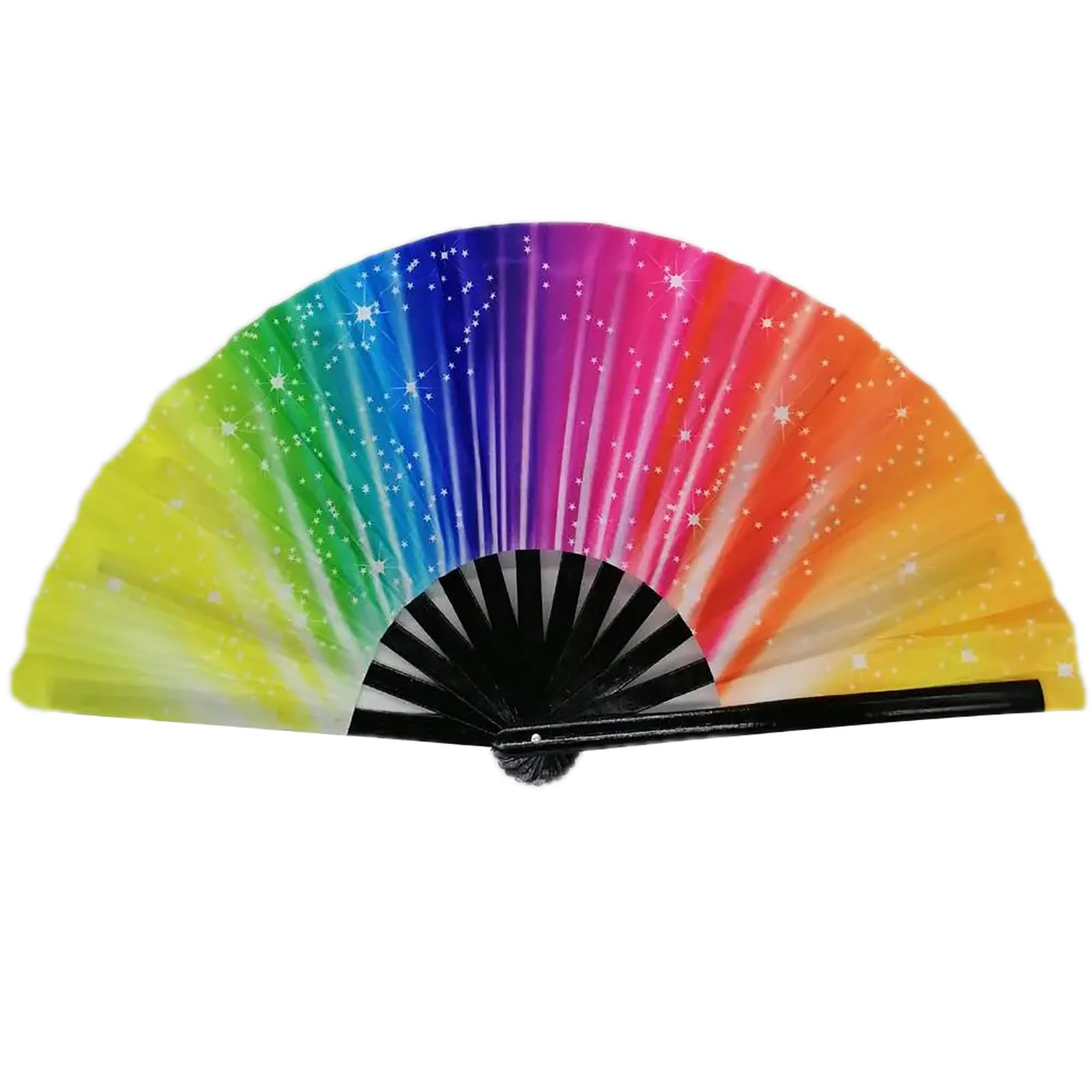 GENERIC LARGE FOLDING FAN RAINBOW STARRY SKY CRAFT HANDHELD FAN DANCING ...