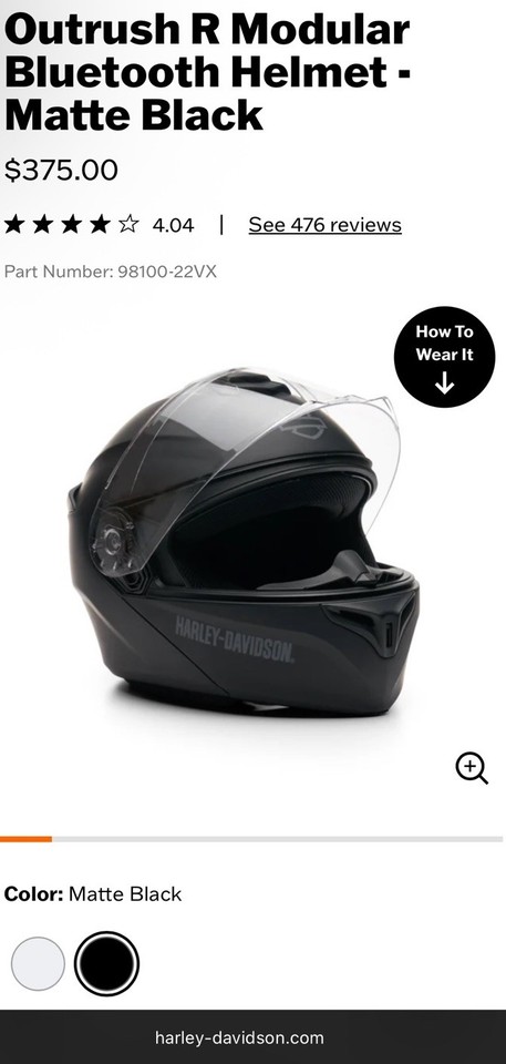 Harley-Davidson Outrush R Medium Modular Sena Bluetooth Helmet -Matte ...
