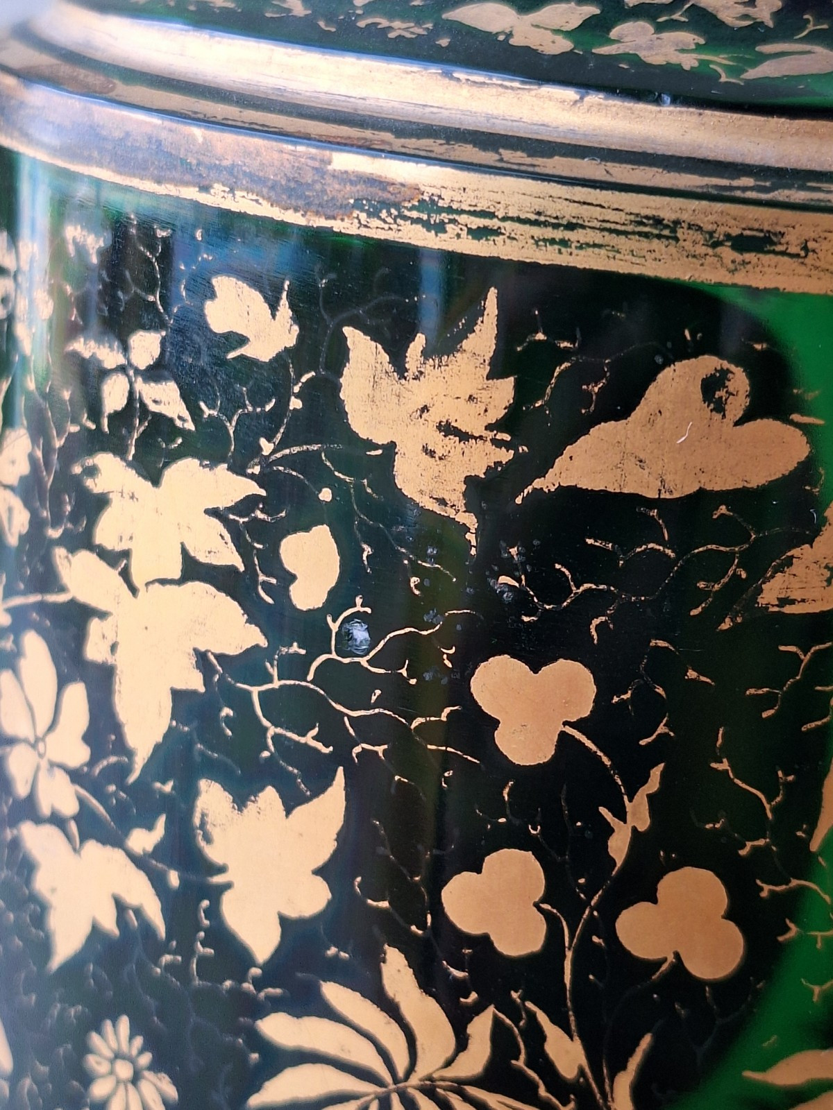 Antique Sevres? Harrach? Moser? Green Glass Vase with Lady Portrait on ...