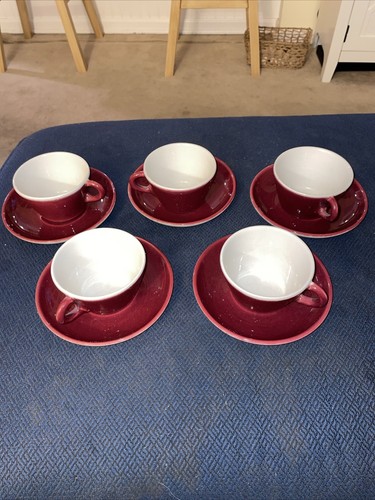MCM WINFIELD GABRIEL PASADENA California Pottery Cup Saucer Sets X 5 ...