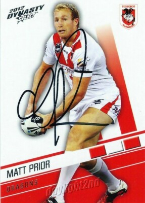 Signed 2012 ST GEORGE ILLAWARRA DRAGONS NRL Card MATT PRIOR | eBay ...