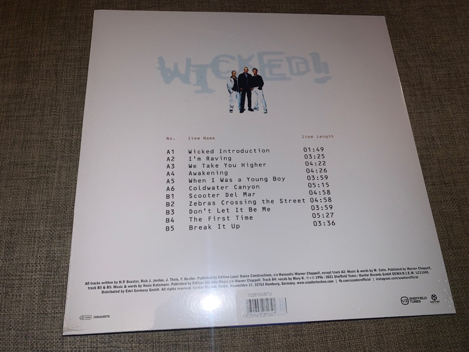 SCOOTER - WICKED - STRICTLY LIMITED EDITION BLUE COLORED VINYL RSD NEW ...