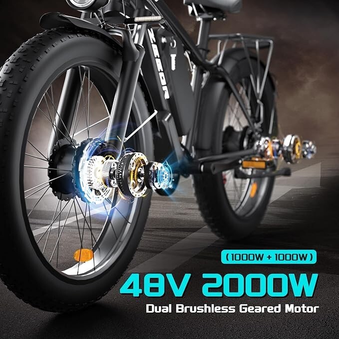 26" Electric Bike For Adults 3000W AWD 37MPH E-Bike Mountain Bicycle ...