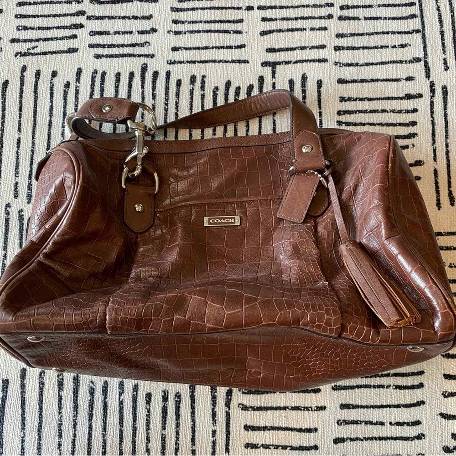 Coach Embossed Crocodile Leather Duffle Style Purse B… - Gem