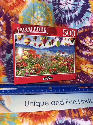 NEW PUZZLEBUG 500 Pieces Jigsaw BALLOONS OVER WILDFLOWERS | eBay