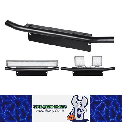 Black Nudge Bar Front Number Plate Car for Light Bar and/or Driving ...