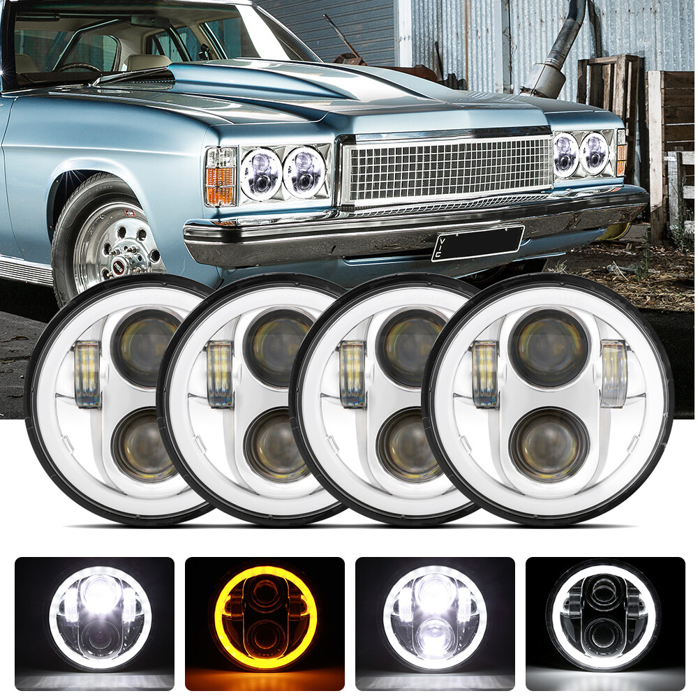 4PCS 5 3/4" 5.75 inch Round LED Headlights DRL For Buick Riviera 1963 ...
