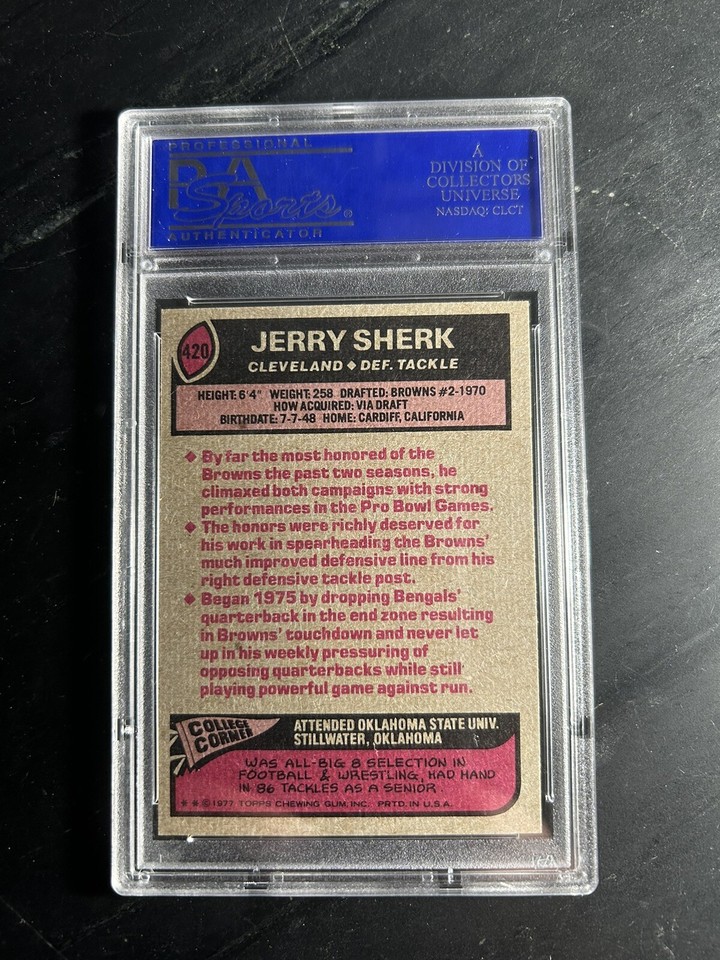 1977 Topps #420 Jerry Sherk All Pro PSA 9 Cleveland Browns MINT | eBay