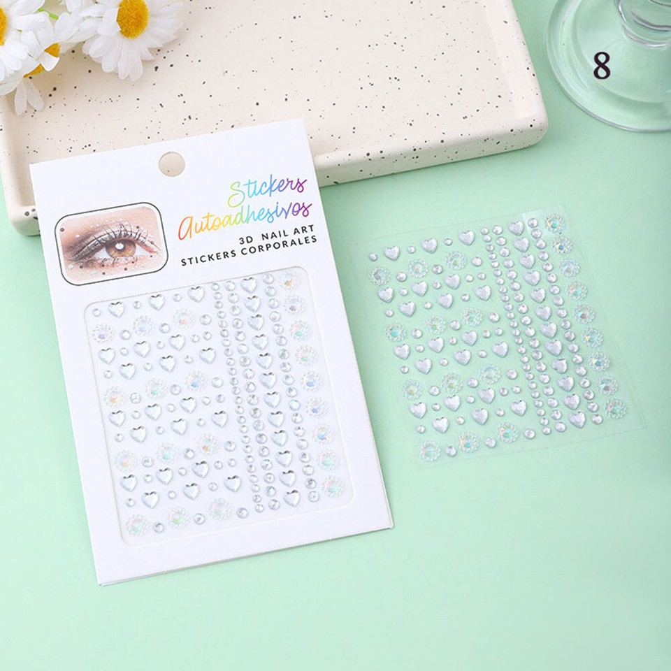 3D Diamond Face Jewels Nail Stickers Face Tattoo Eyeshadow Stickers DIY ...