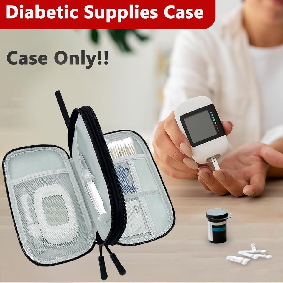Diabetic Supplies Travel Case, Carrying Bag Organizer For Diabetes ...
